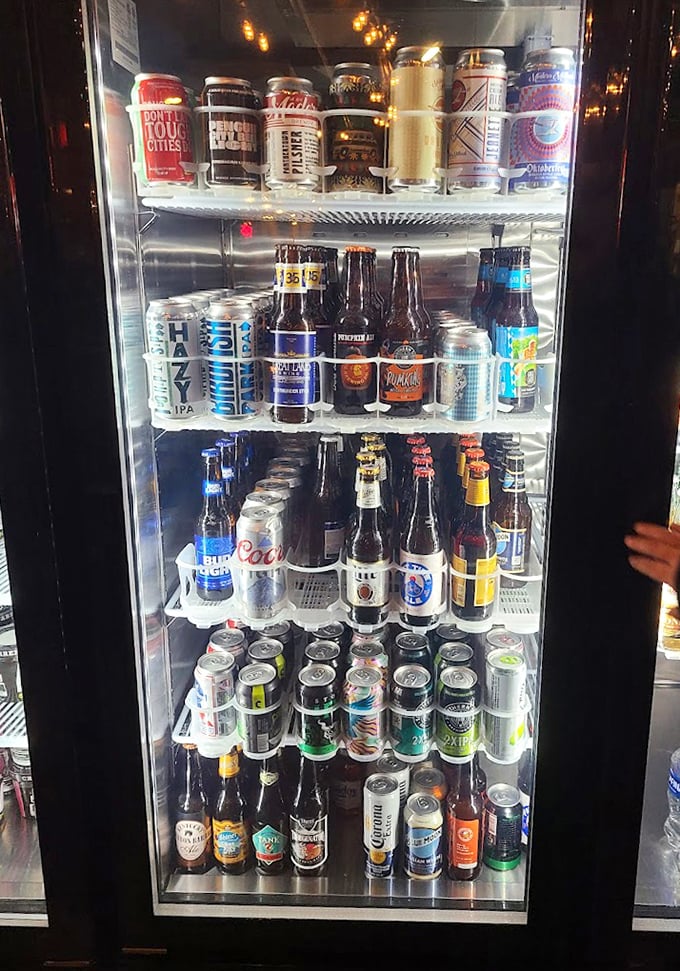 A well-stocked beverage cooler ensures you'll find the perfect drink to wash down all that magnificent smoked meat.