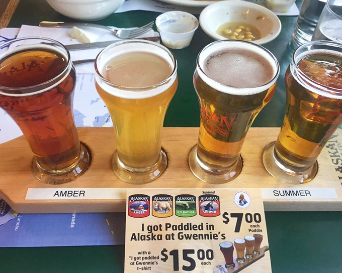 I got paddled in Alaska at Gwennie's&mdash;a flight of local brews that tells you Alaskans take their beer as seriously as their winters.
