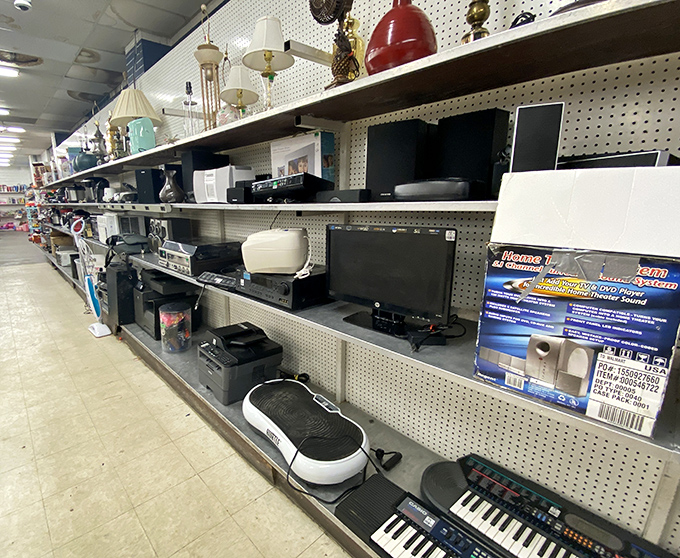 Electronics from every era create a museum of technological evolution. That keyboard might have composed someone's college thesis or love letter.