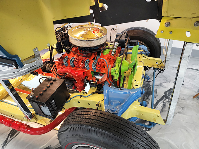 This exposed engine is automotive burlesque &ndash; all the important bits revealed in a tantalizing display of mechanical exhibitionism.