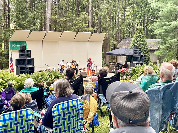 Live music under the pines creates the soundtrack to summer in the Poconos, where lawn chairs and friendly conversations are the only admission requirements.