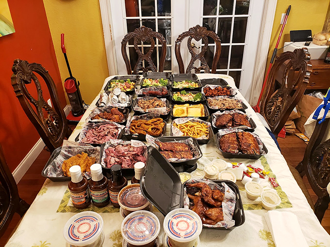 Not so much a takeout order as a family reunion in containers. This spread isn't just dinner&mdash;it's tomorrow's lunch, midnight snack, and possibly breakfast too.