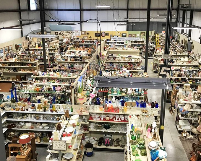 The bird's-eye view reveals the true magnitude of this collector's paradise &ndash; a carefully organized chaos of memories and possibilities.