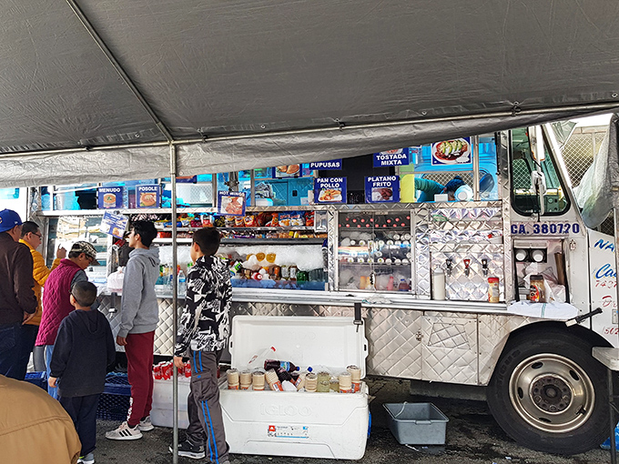 Fuel for serious shopping. This food truck serves up authentic street eats that power treasure hunters through hours of bargain-seeking adventures.
