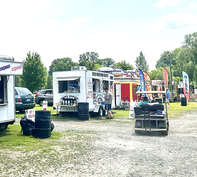 Food truck alley—where treasure hunting fuel comes in the form of donuts, coffee, and lemonade. Even the most dedicated bargain hunter needs sustenance between haggling sessions.