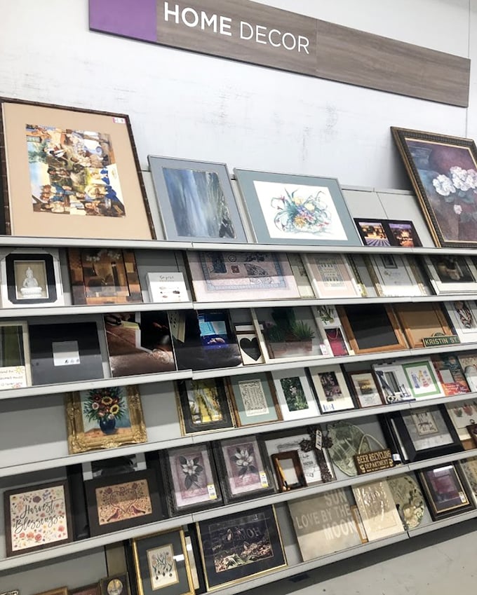The framed artwork section offers everything from "museum-worthy" to "so-bad-it's-good" for your blank wall situations.