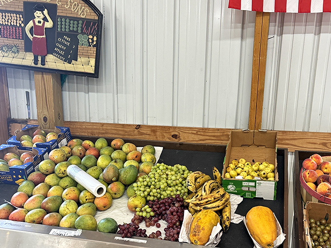 Fresh produce that didn't have to endure a cross-country truck ride brings farm-to-flea-market simplicity with colors that pop.