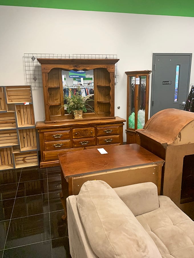 Solid wood furniture with character (and maybe a scratch or two) that costs less than the particle board stuff at big box stores.