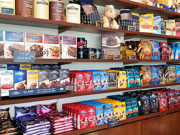 Ghirardelli's chocolate wonderland &ndash; where diet resolutions go to die happy deaths surrounded by cocoa-infused bliss.