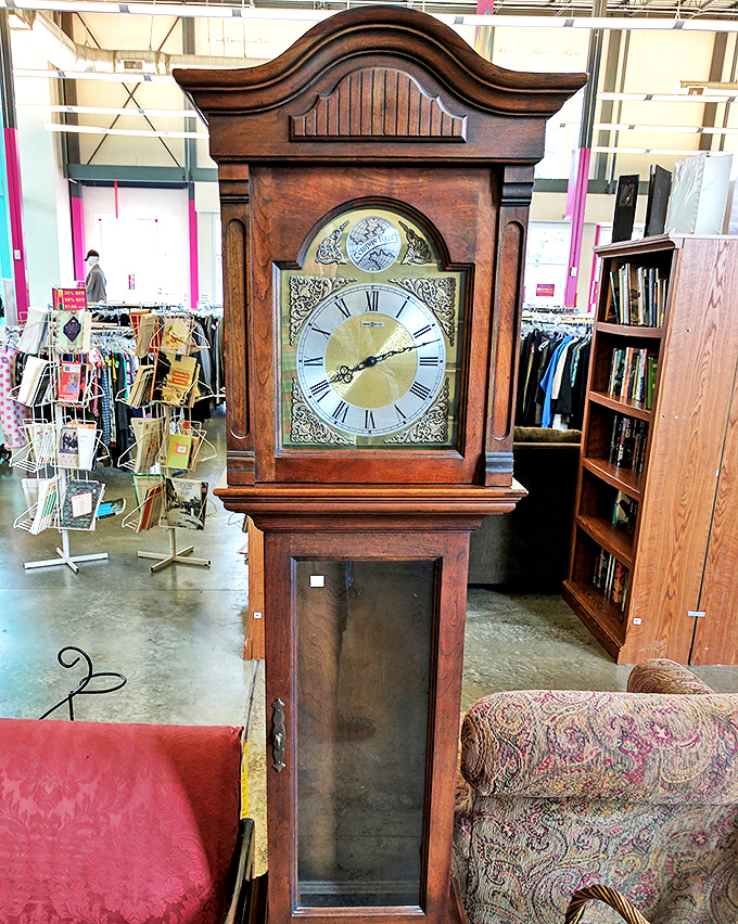 Tick-tock goes the grandfather clock, a stately timekeeper that's witnessed decades of history and still keeps perfect time.