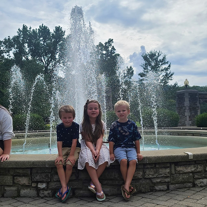 Fountain memories in the making. These young adventurers are collecting moments that will resurface decades later with crystal clarity.