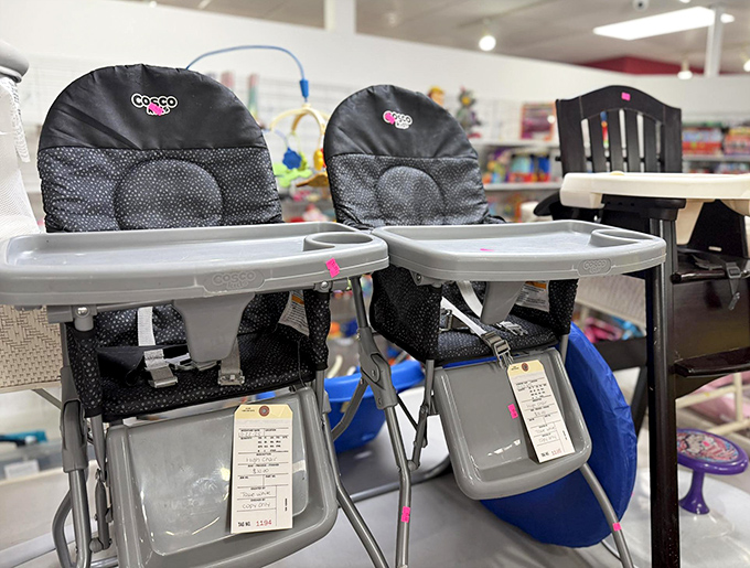 Today's high chairs, tomorrow's heirlooms. Gently used baby gear that passes the grandparent test for safety, cleanliness, and "why-pay-full-price" value.