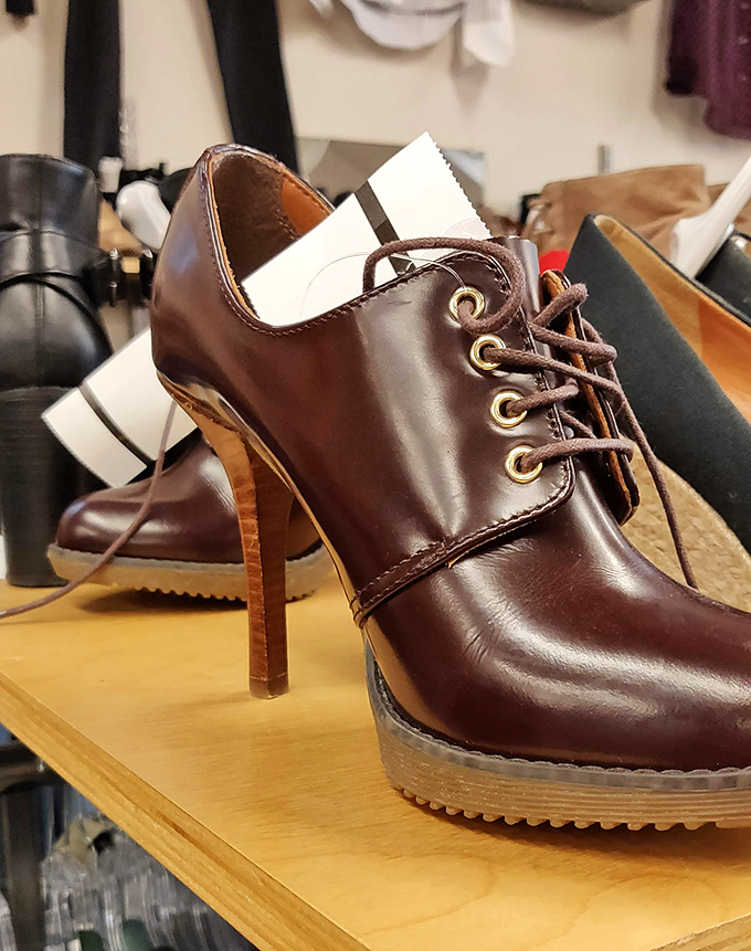 These oxford heels combine boardroom authority with vintage charm. Someone's corporate loss becomes your professional style gain.