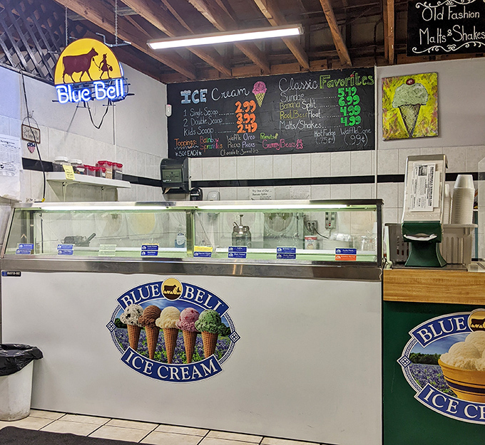 The Blue Bell ice cream counter promises the perfect sweet finale to your meal&mdash;because even after a legendary steak, there's always room for dessert.