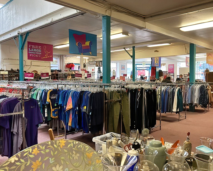 The expansive floor plan creates distinct departments within the store, making your $25 mission feel like a well-organized scavenger hunt.