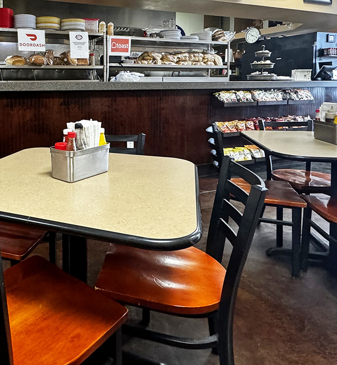 The condiment caddy sits ready for action, like a tactical unit prepared to deploy flavor reinforcements at a moment's notice.