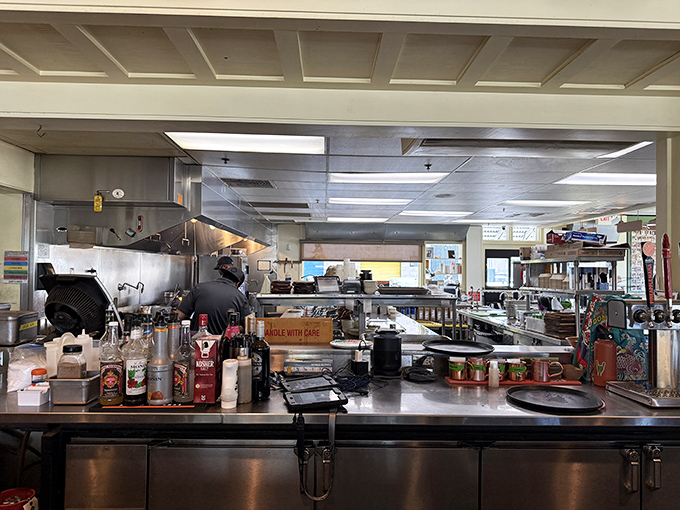 Behind the scenes where plate lunch magic happens &ndash; a kitchen choreography perfected over decades.