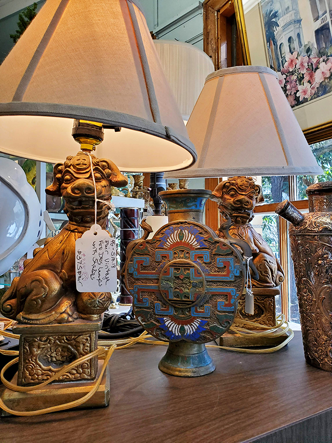 These foo dog lamps aren't just lighting—they're guardians of your decor karma, ready to protect your living room from the evil spirits of bad taste.