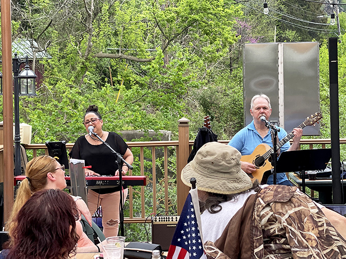 Live music on the deck proves that good tunes, like good food, bring people together in the Pennsylvania countryside.