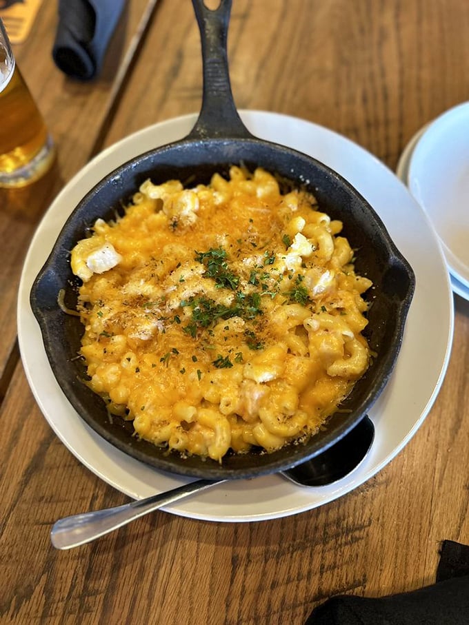 Mac and cheese that achieves that perfect balance of creamy and crispy&mdash;childhood nostalgia with grown-up execution.