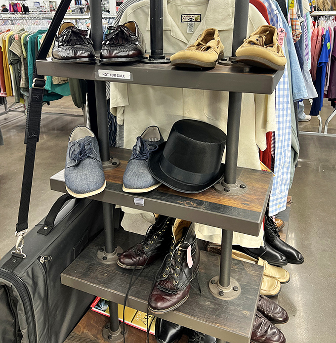 Not just shoes, but stories&mdash;that top hat has definitely seen some weddings, while those boots might have stomped through countless Wisconsin winters.