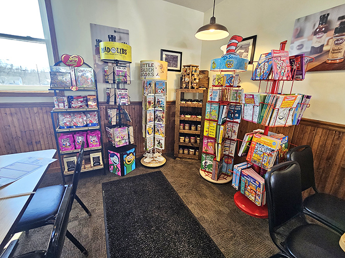 A little corner of childhood joy &ndash; because sometimes adults need dinosaur-shaped candy and Mad Libs with their breakfast too.