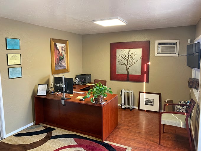 The command center where deals are sealed. That desk has witnessed more negotiations than a United Nations conference room.