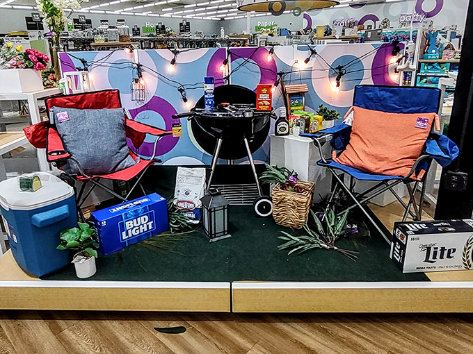 Backyard dreams on display &ndash; complete with camping chairs, coolers, and a grill that whispers promises of summer memories waiting to be made.