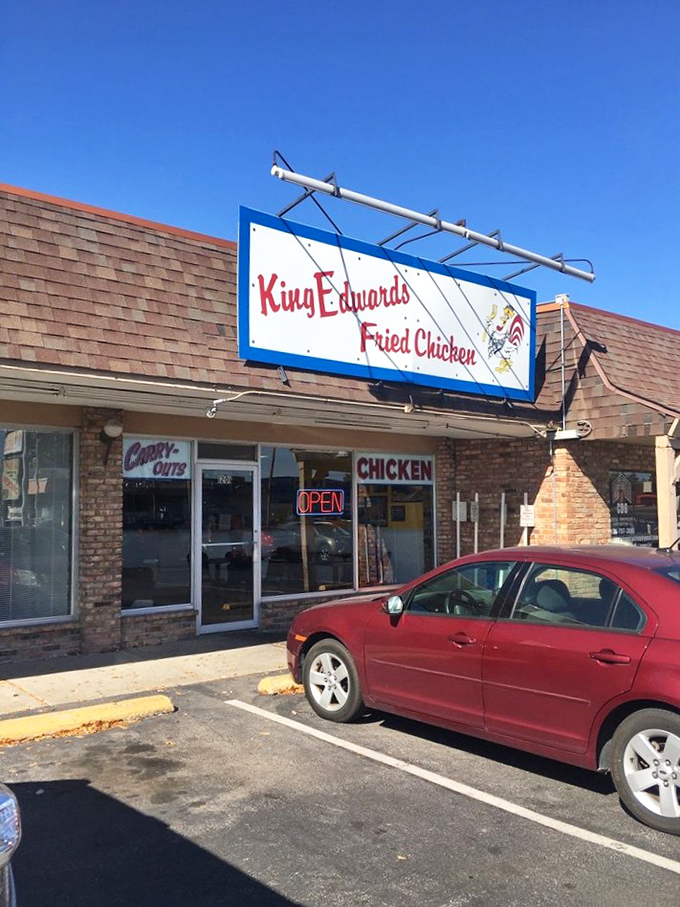 Same modest exterior, different angle, same promise of chicken that will haunt your dreams in the best possible way.