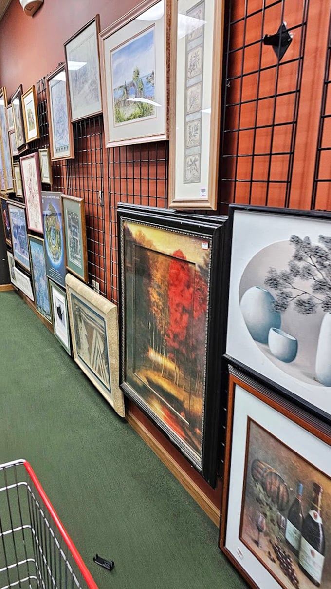 The art wall: where forgotten masterpieces and charming oddities hang side by side, waiting to fill that empty space above your couch.