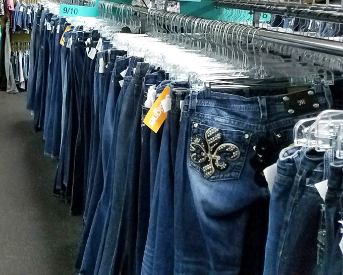 Pants paradise! Where denim dreams come true and your legs can look fabulous without your wallet looking famished.