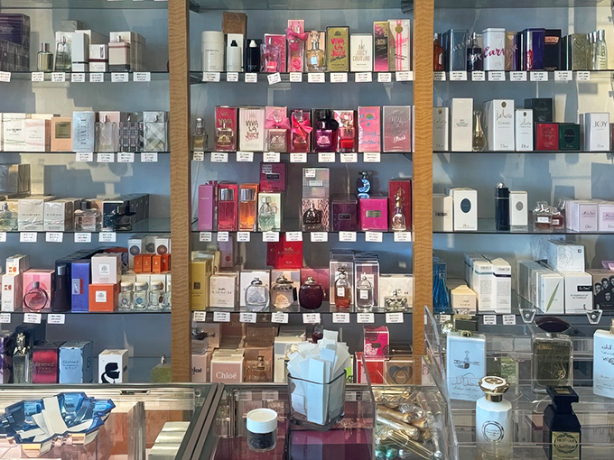 The fragrance counter&mdash;where you can smell expensive without necessarily being expensive. Those tiny bottles contain big confidence boosts at outlet prices.