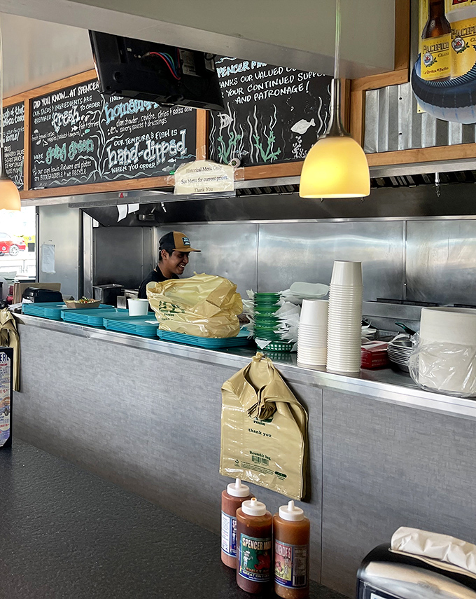 Where the magic happens! Simple tools, fresh ingredients, and skilled hands transform ordinary seafood into extraordinary meals.