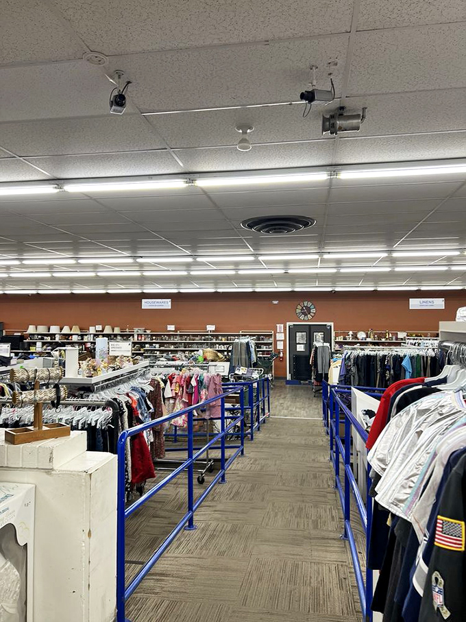 Wide aisles and clear organization make navigation a breeze. Unlike some thrift stores where you need a machete and compass.