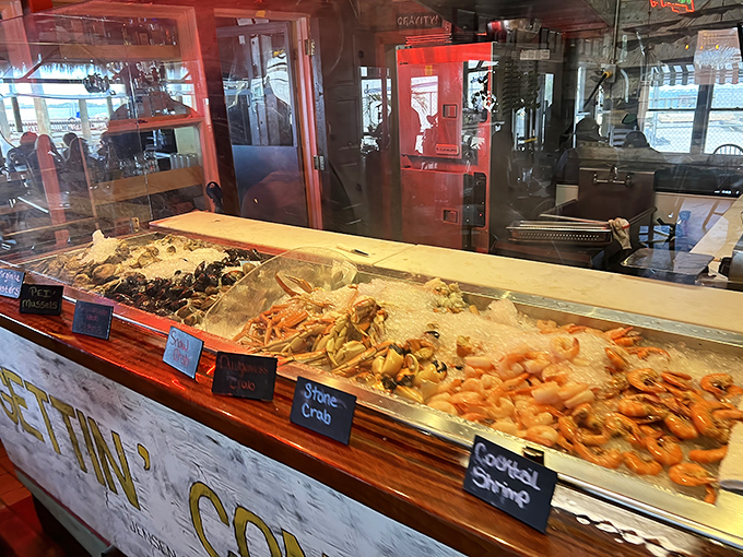 Seafood so fresh it's practically introducing itself. "Hi, I'm today's catch, and I'll be on your plate within the hour."