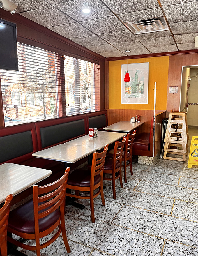 Spacious booth seating that accommodates everyone from families to friends to anyone craving a proper diner breakfast experience.