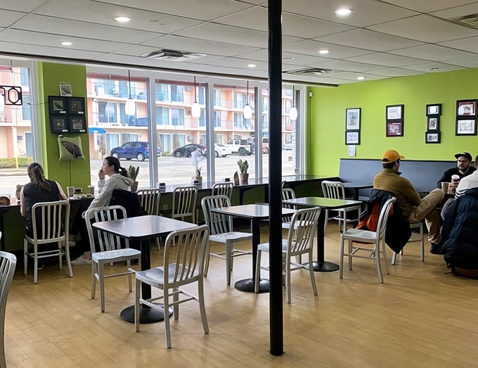 The dining area feels like your coolest friend's kitchen&mdash;if that friend were a professional baker with impeccable taste.