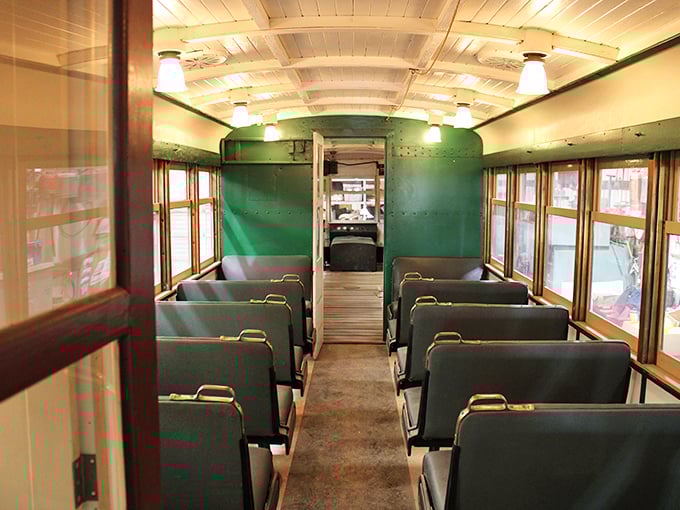 Step inside this vintage passenger car and feel the elegant simplicity of mid-century travel, when getting there was half the experience.