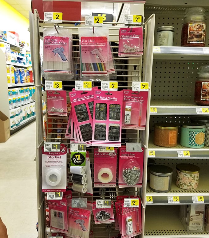 The DIY repair headquarters where crafty solutions and quick fixes line up like soldiers ready for household emergencies. Sewing kit? Check!