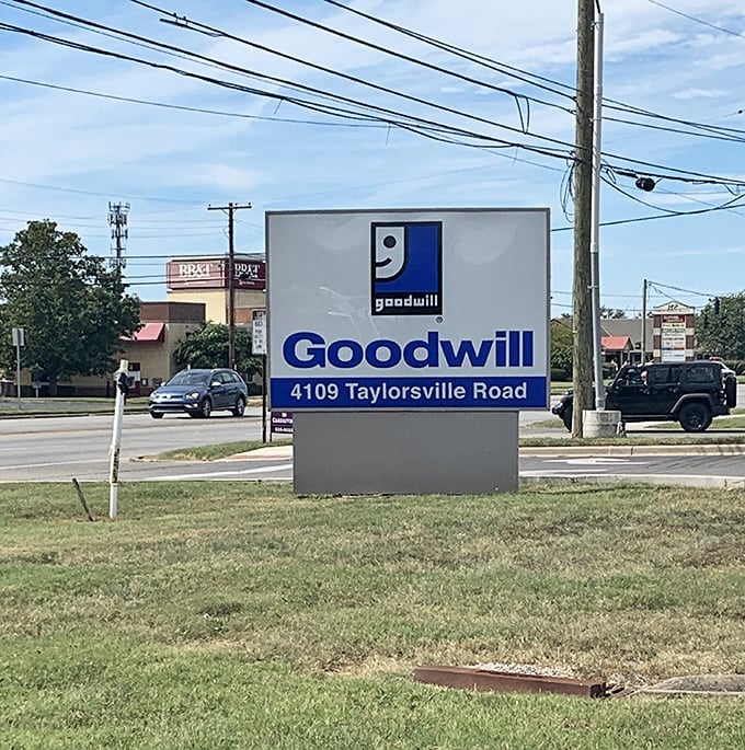 The roadside marquee stands as a landmark for Louisville bargain hunters navigating Taylorsville Road's retail landscape.
