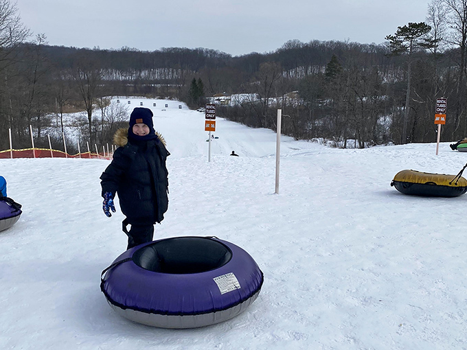 Snow tubing at Punderson transforms Ohio's gentle hills into winter's natural roller coaster &ndash; no mechanical lift required.