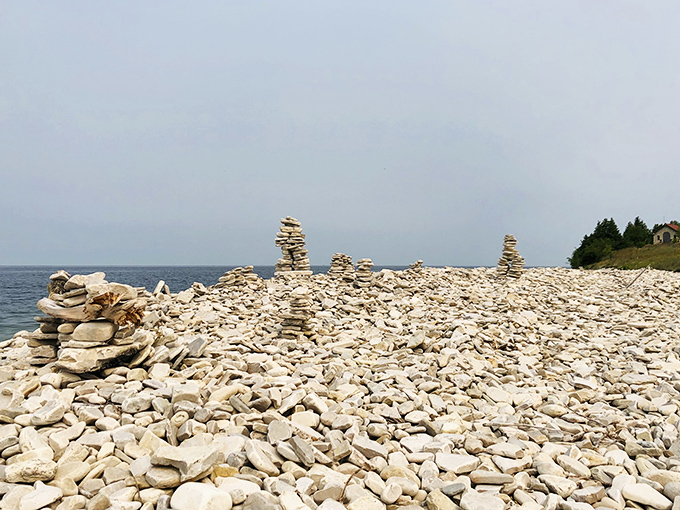 Stone stacking has reached artistic levels on Rock Island's shores&mdash;nature's version of a gallery opening without the pretentious cheese platter.