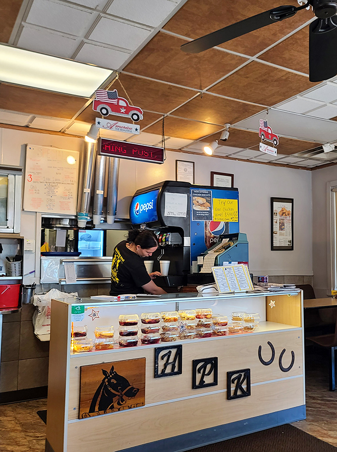 Behind the counter is where the magic happens. No celebrity chefs, just dedicated folks who know exactly what their regulars want.