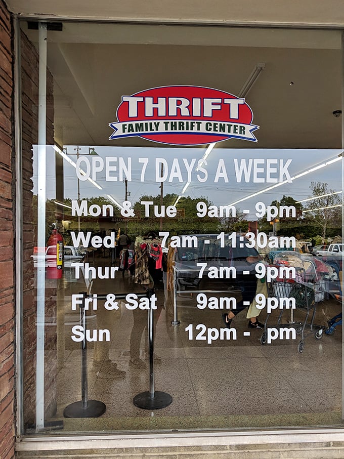 The hours of operation posted like a treasure map's legend&mdash;Wednesday's early birds get first pick at 7am sharp!