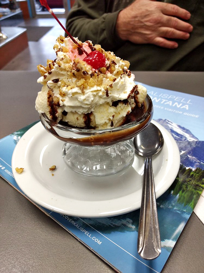 This sundae isn't just dessert, it's architecture&mdash;layers of ice cream, toppings, and whipped cream creating a masterpiece of sweet engineering.
