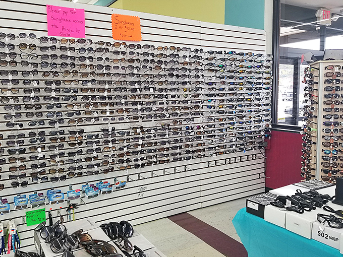 Sunglasses as far as the eye can see (pun absolutely intended). More styles than a Hollywood awards show, at prices that won't make you wince.