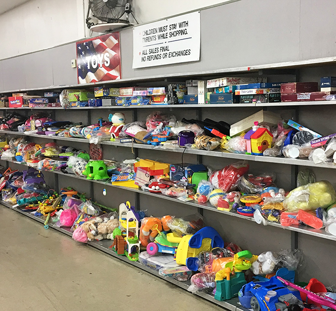 Toy story indeed! This colorful chaos of playthings proves that joy doesn't need to come in brand new packaging.