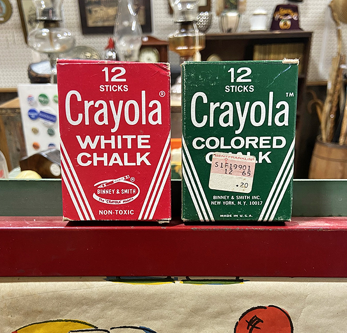 Vintage Crayola boxes that transport you straight back to elementary school. The price tag suggests nostalgia doesn't come cheap.