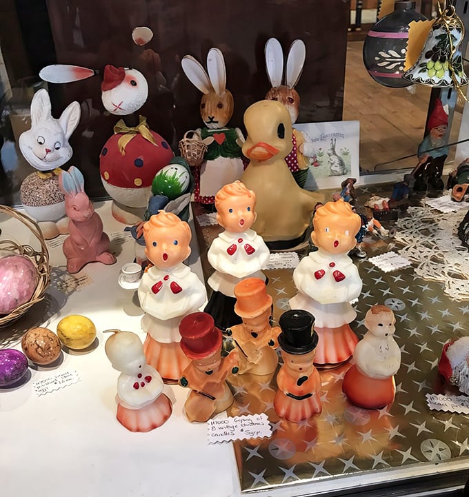 These vintage figurines have witnessed more Easter dinners than the bunny himself, each one a tiny time capsule.