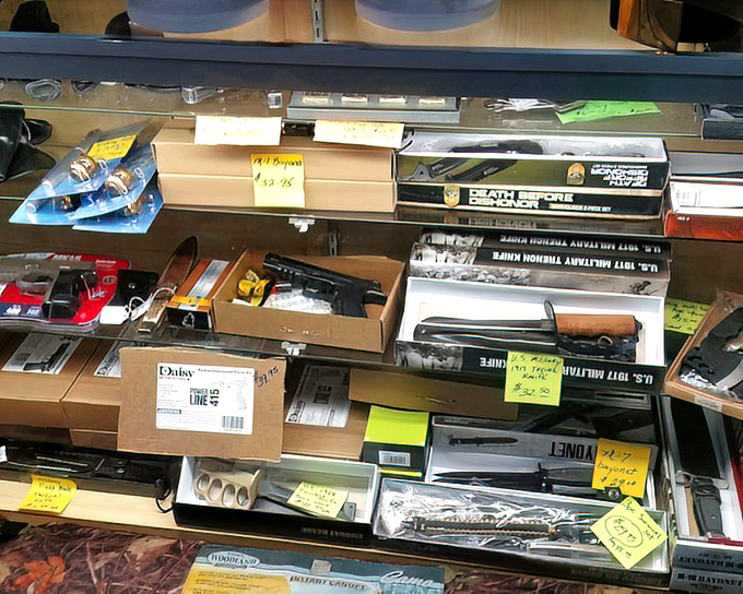 The hunting and fishing section offers everything from vintage tackle boxes to modern gear. Even non-outdoorsmen find themselves oddly fascinated.